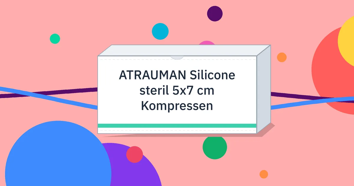 Symbolbild: Packung mit der Aufschrift ATRAUMAN Silicone steril 5x7 cm Kompressen (PZN 11666067) – Verfügbarkeit und Bezug in Apotheken in Frankfurt am Main