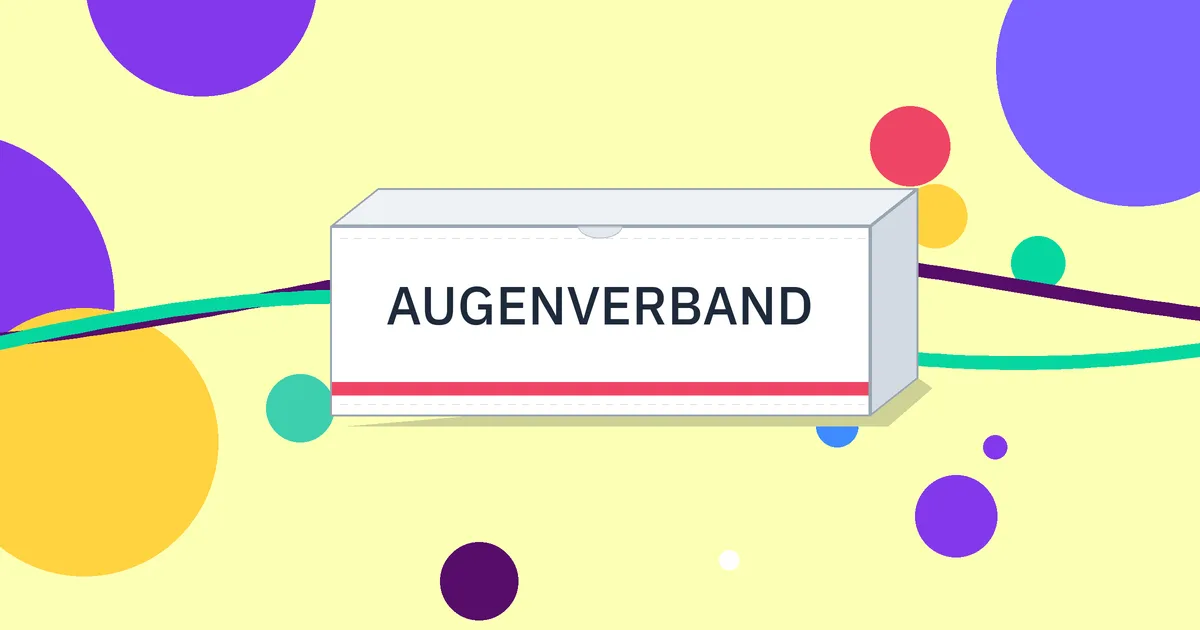 Symbolbild: Packung mit der Aufschrift AUGENVERBAND (PZN 13744357) – Verfügbarkeit und Bezug in Apotheken in Frankfurt am Main