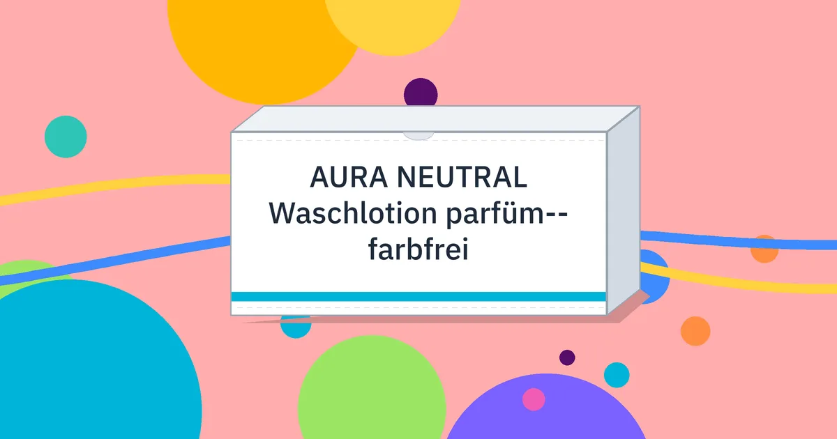 Symbolbild: Packung mit der Aufschrift AURA NEUTRAL Waschlotion parfüm--farbfrei (PZN 18874633) – Verfügbarkeit und Bezug in Apotheken in Frankfurt am Main