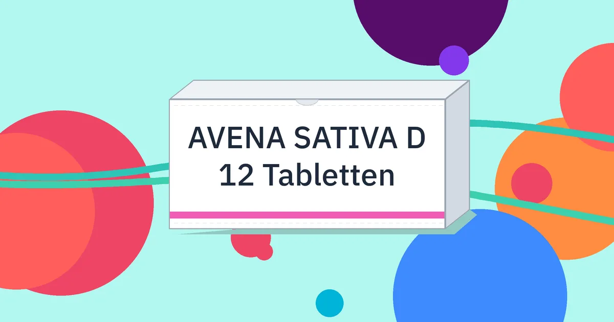 Symbolbild: Packung mit der Aufschrift AVENA SATIVA D 12 Tabletten (PZN 02626301) – Verfügbarkeit und Bezug in Apotheken in Frankfurt am Main