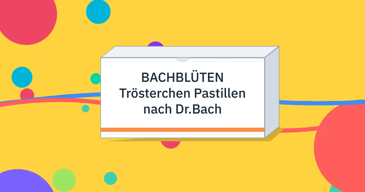 Symbolbild: Packung mit der Aufschrift BACHBLÜTEN Trösterchen Pastillen nach Dr.Bach (PZN 09717076) – Verfügbarkeit und Bezug in Apotheken in Frankfurt am Main