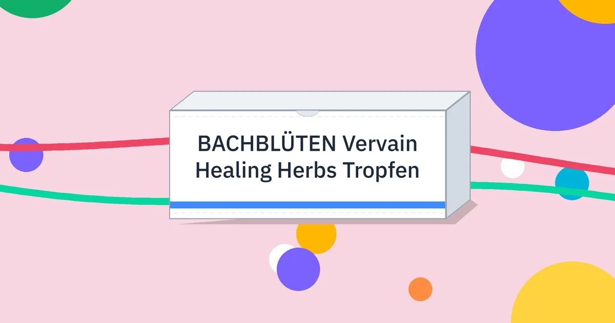 Symbolbild: Packung mit der Aufschrift BACHBLÜTEN Vervain Healing Herbs Tropfen (PZN 07364188) – Verfügbarkeit und Bezug in Apotheken in Frankfurt am Main