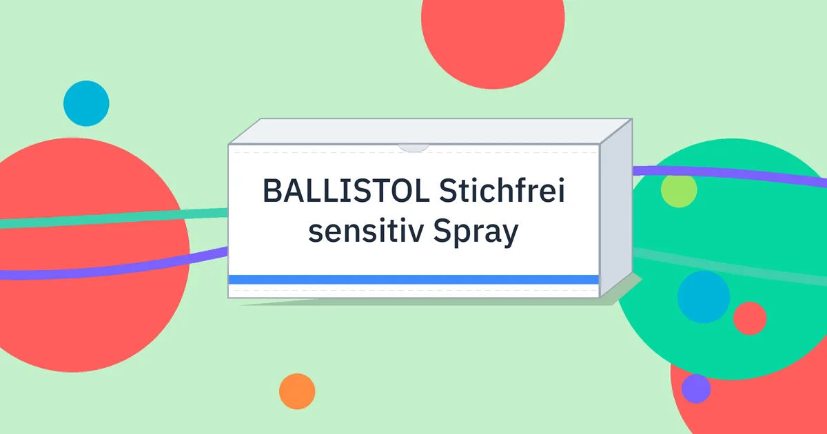 Symbolbild: Packung mit der Aufschrift BALLISTOL Stichfrei sensitiv Spray (PZN 16575866) – Verfügbarkeit und Bezug in Apotheken in Frankfurt am Main