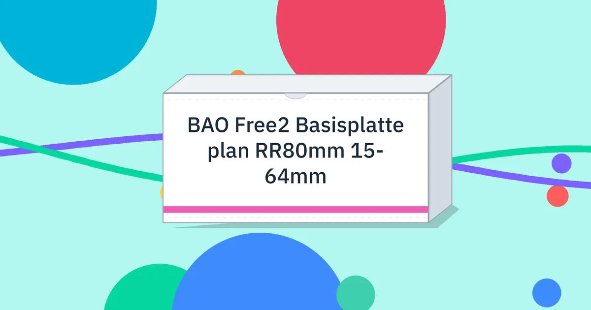 Symbolbild: Packung mit der Aufschrift BAO Free2 Basisplatte plan RR80mm 15-64mm (PZN 16573896) – Verfügbarkeit und Bezug in Apotheken in Frankfurt am Main