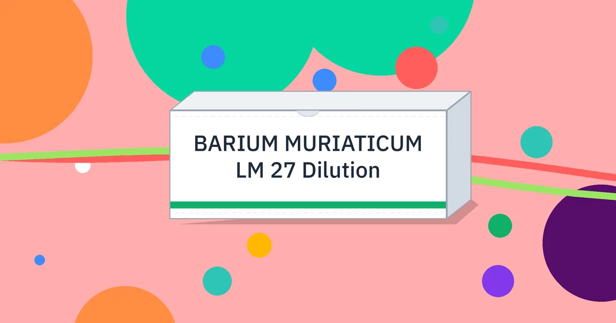 Symbolbild: Packung mit der Aufschrift BARIUM MURIATICUM LM 27 Dilution (PZN 12790444) – Verfügbarkeit und Bezug in Apotheken in Frankfurt am Main