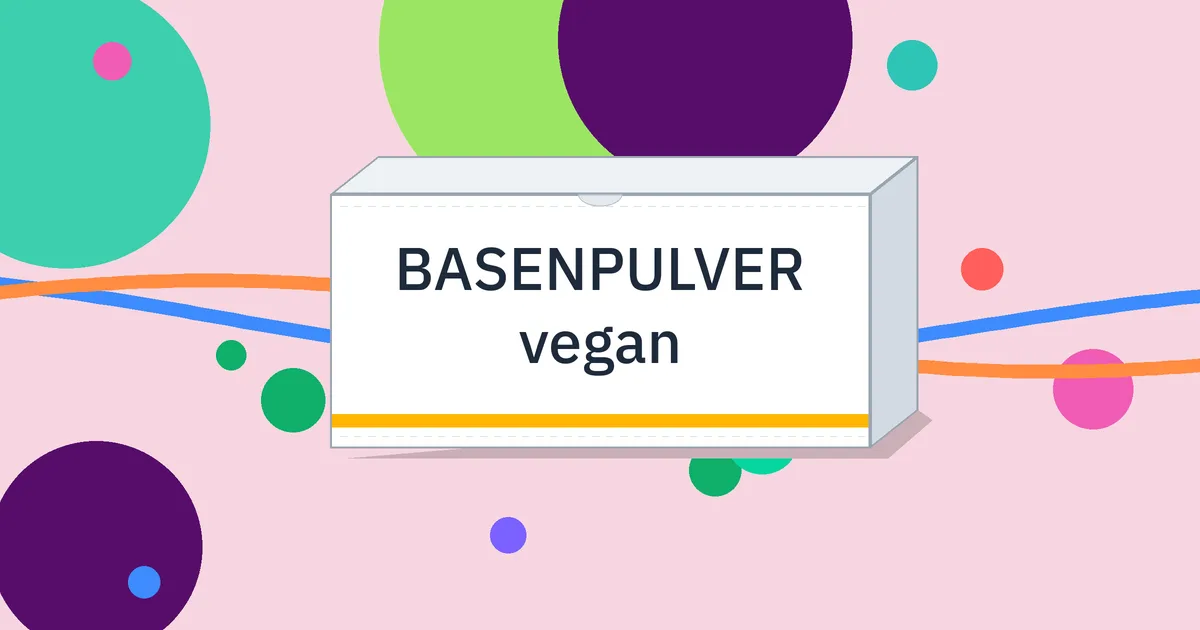 Symbolbild: Packung mit der Aufschrift BASENPULVER vegan (PZN 16485703) – Verfügbarkeit und Bezug in Apotheken in Frankfurt am Main