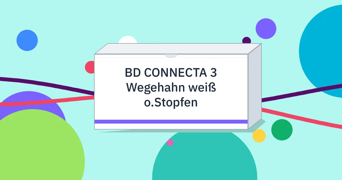 Symbolbild: Packung mit der Aufschrift BD CONNECTA 3 Wegehahn weiß o.Stopfen (PZN 02064174) – Verfügbarkeit und Bezug in Apotheken in Frankfurt am Main