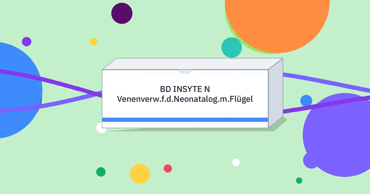 Symbolbild: Packung mit der Aufschrift BD INSYTE N Venenverw.f.d.Neonatalog.m.Flügel (PZN 07546676) – Verfügbarkeit und Bezug in Apotheken in Frankfurt am Main