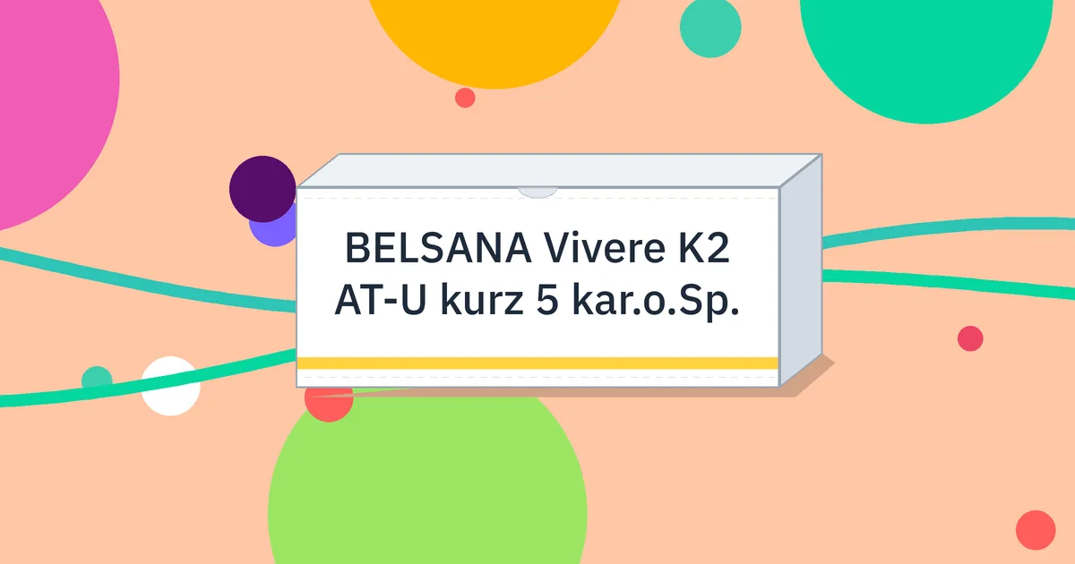 Symbolbild: Packung mit der Aufschrift BELSANA Vivere K2 AT-U kurz 5 kar.o.Sp. (PZN 08540279) – Verfügbarkeit und Bezug in Apotheken in Frankfurt am Main