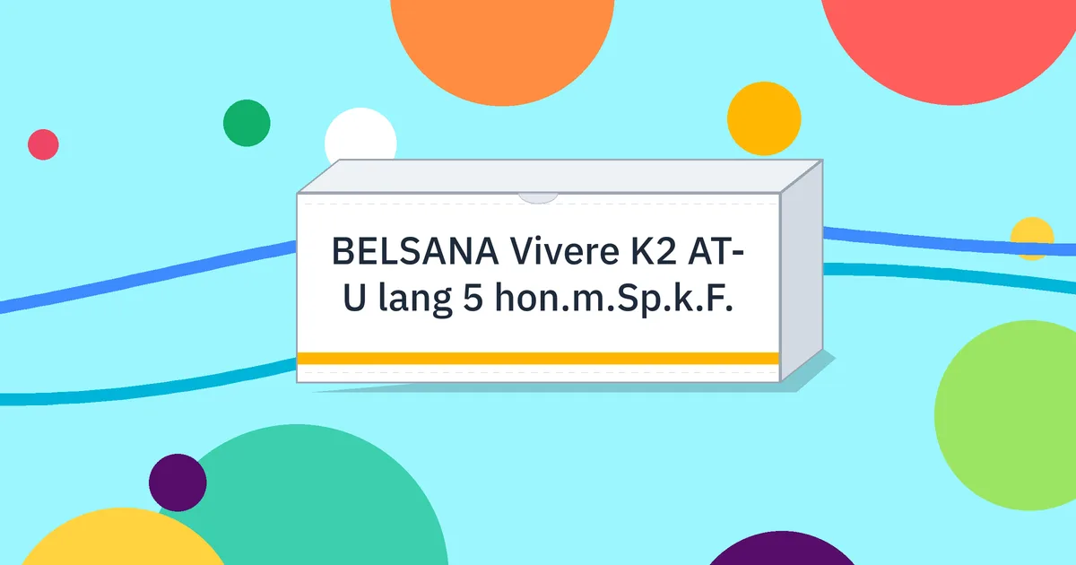 Symbolbild: Packung mit der Aufschrift BELSANA Vivere K2 AT-U lang 5 hon.m.Sp.k.F. (PZN 08539537) – Verfügbarkeit und Bezug in Apotheken in Frankfurt am Main