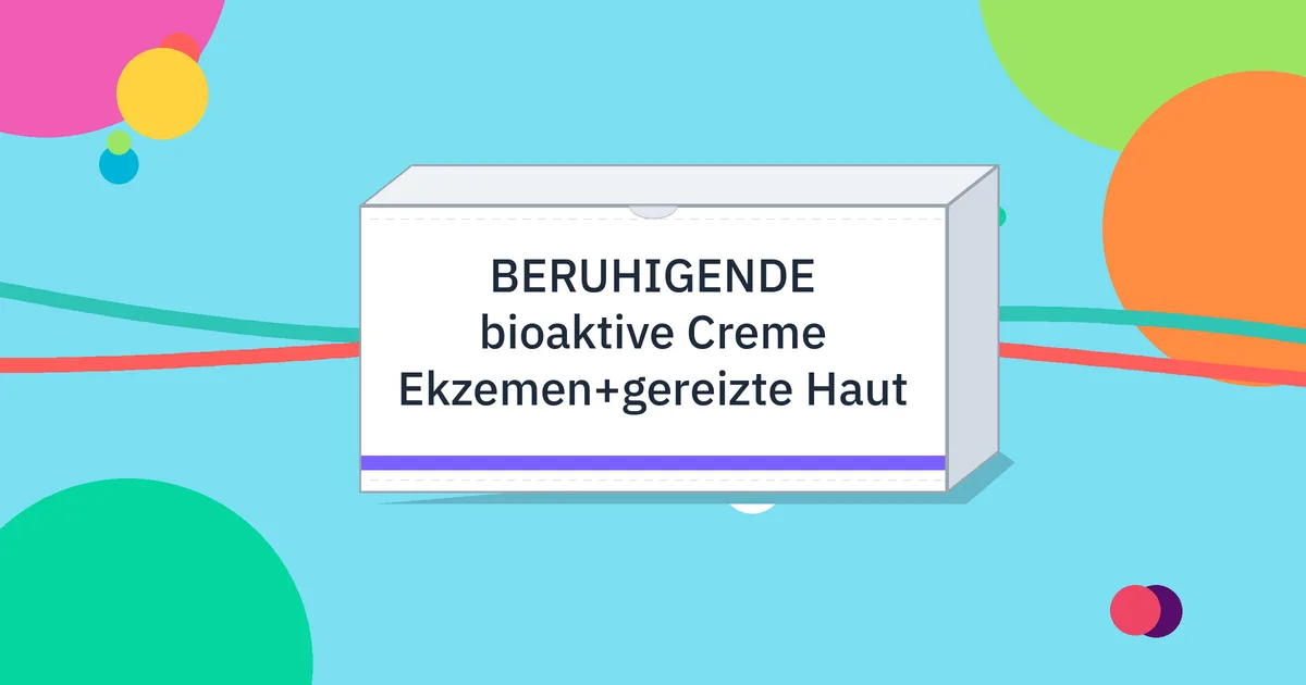 Symbolbild: Packung mit der Aufschrift BERUHIGENDE bioaktive Creme Ekzemen+gereizte Haut (PZN 19163489) – Verfügbarkeit und Bezug in Apotheken in Frankfurt am Main