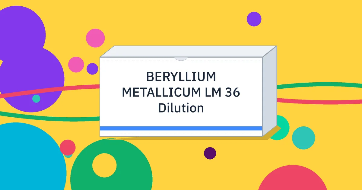 Symbolbild: Packung mit der Aufschrift BERYLLIUM METALLICUM LM 36 Dilution (PZN 12793572) – Verfügbarkeit und Bezug in Apotheken in Frankfurt am Main