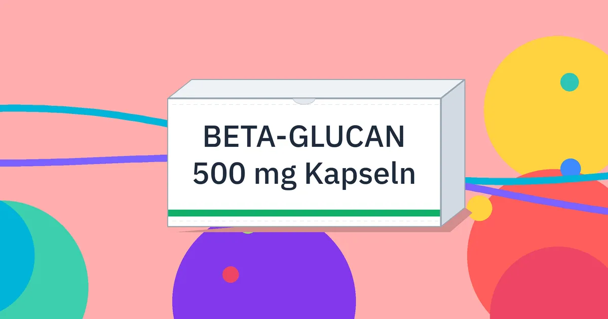 Symbolbild: Packung mit der Aufschrift BETA-GLUCAN 500 mg Kapseln (PZN 17178736) – Verfügbarkeit und Bezug in Apotheken in Frankfurt am Main