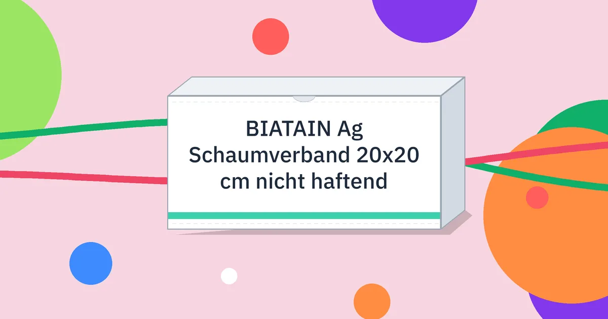 Symbolbild: Packung mit der Aufschrift BIATAIN Ag Schaumverband 20x20 cm nicht haftend (PZN 19547793) – Verfügbarkeit und Bezug in Apotheken in Frankfurt am Main