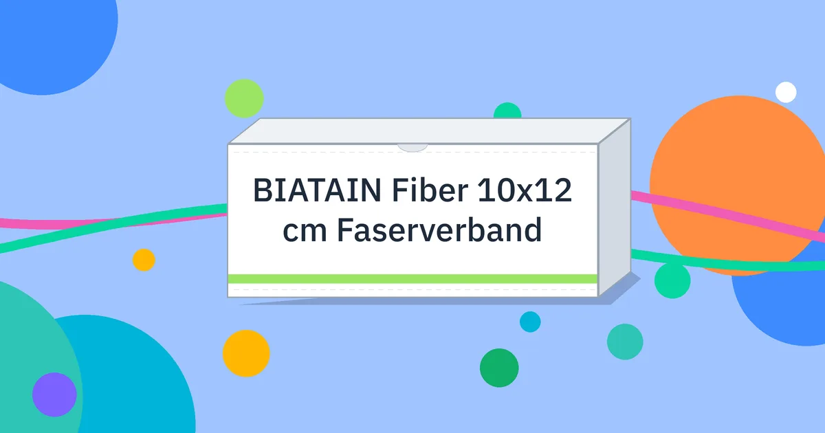 Symbolbild: Packung mit der Aufschrift BIATAIN Fiber 10x12 cm Faserverband (PZN 17416147) – Verfügbarkeit und Bezug in Apotheken in Frankfurt am Main