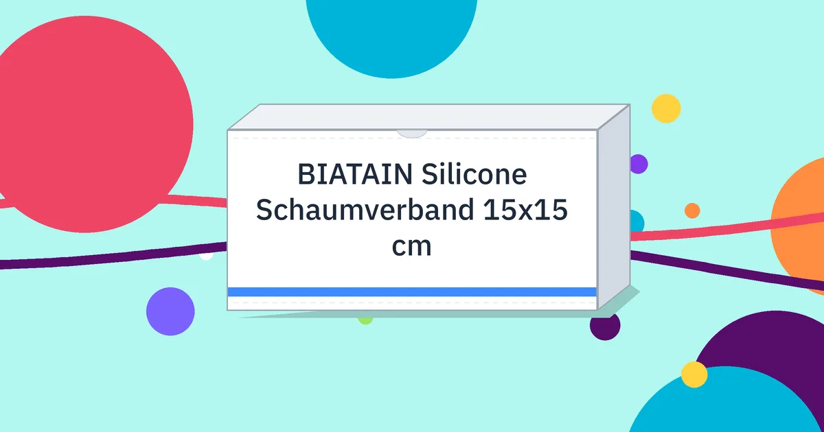 Symbolbild: Packung mit der Aufschrift BIATAIN Silicone Schaumverband 15x15 cm (PZN 18122850) – Verfügbarkeit und Bezug in Apotheken in Frankfurt am Main