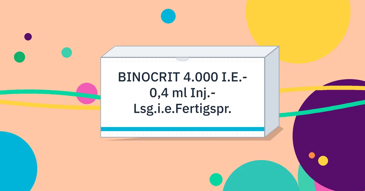 Symbolbild: Packung mit der Aufschrift BINOCRIT 4.000 I.E.-0,4 ml Inj.-Lsg.i.e.Fertigspr. (PZN 16226806) – Verfügbarkeit und Bezug in Apotheken in Frankfurt am Main