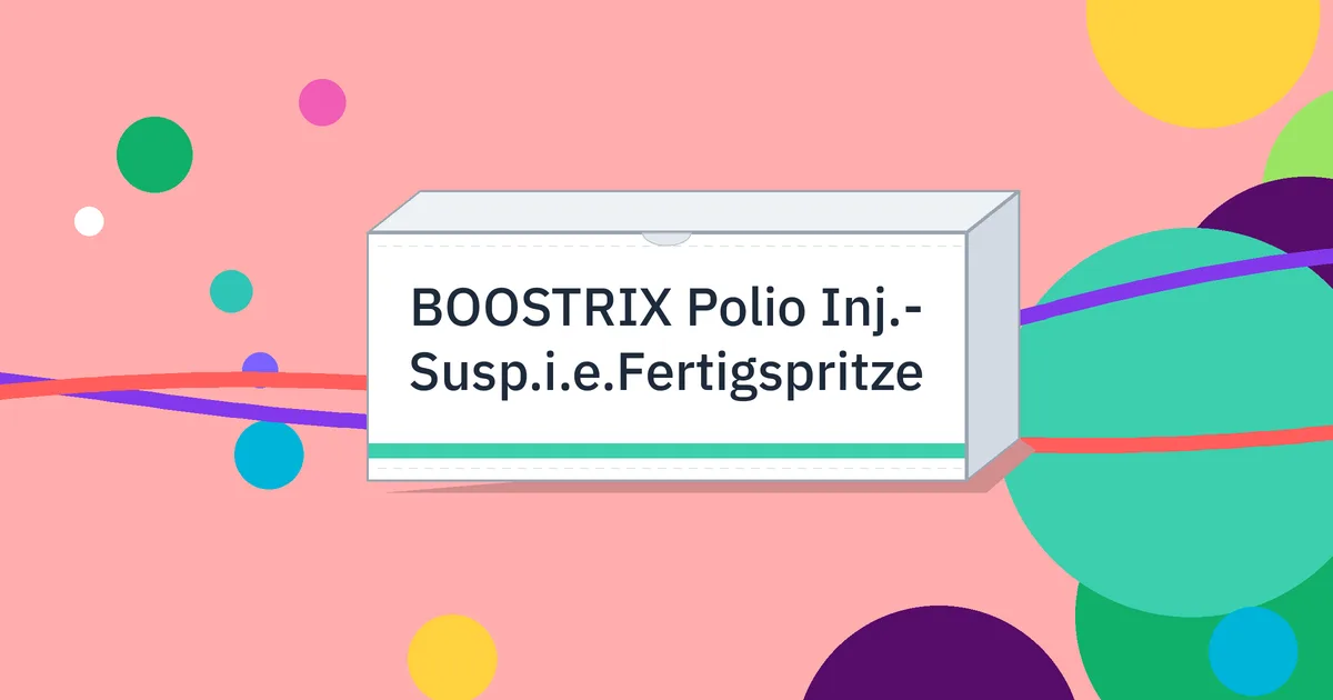 Symbolbild: Packung mit der Aufschrift BOOSTRIX Polio Inj.-Susp.i.e.Fertigspritze (PZN 06830719) – Verfügbarkeit und Bezug in Apotheken in Frankfurt am Main