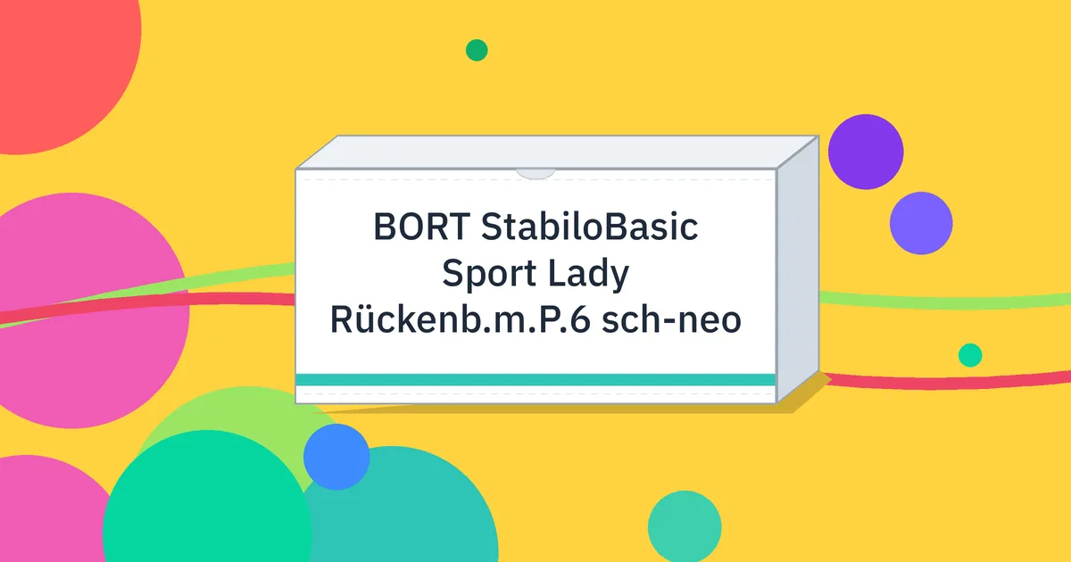 Symbolbild: Packung mit der Aufschrift BORT StabiloBasic Sport Lady Rückenb.m.P.6 sch-neo (PZN 02752537) – Verfügbarkeit und Bezug in Apotheken in Frankfurt am Main