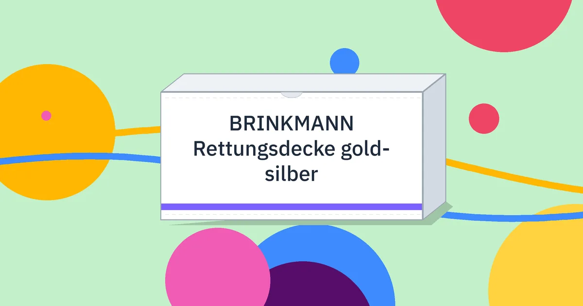 Symbolbild: Packung mit der Aufschrift BRINKMANN Rettungsdecke gold-silber (PZN 07521771) – Verfügbarkeit und Bezug in Apotheken in Frankfurt am Main