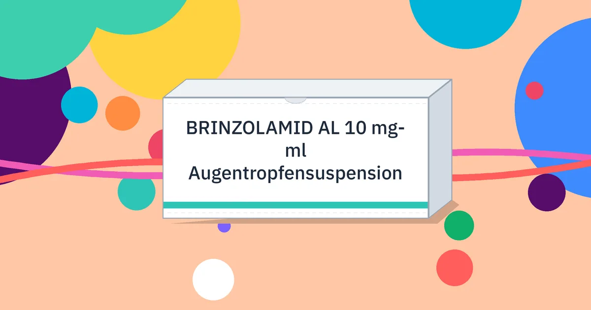 Symbolbild: Packung mit der Aufschrift BRINZOLAMID AL 10 mg-ml Augentropfensuspension (PZN 11075722) – Verfügbarkeit und Bezug in Apotheken in Frankfurt am Main