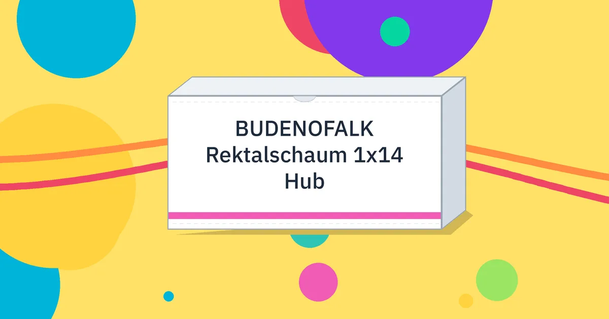 Symbolbild: Packung mit der Aufschrift BUDENOFALK Rektalschaum 1x14 Hub (PZN 18139856) – Verfügbarkeit und Bezug in Apotheken in Frankfurt am Main