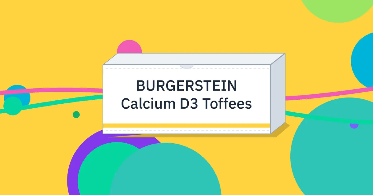 Symbolbild: Packung mit der Aufschrift BURGERSTEIN Calcium D3 Toffees (PZN 17375106) – Verfügbarkeit und Bezug in Apotheken in Frankfurt am Main