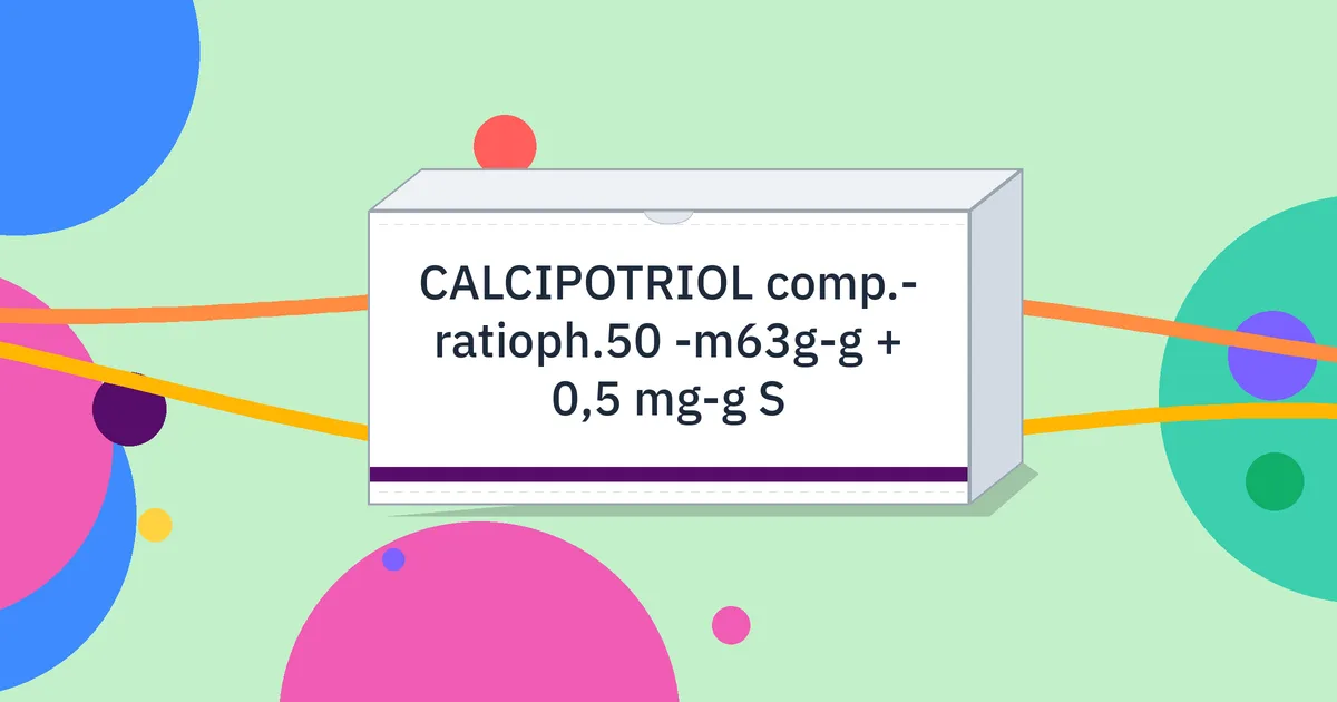 Symbolbild: Packung mit der Aufschrift CALCIPOTRIOL comp.-ratioph.50 -m63g-g + 0,5 mg-g S (PZN 10397375) – Verfügbarkeit und Bezug in Apotheken in Frankfurt am Main