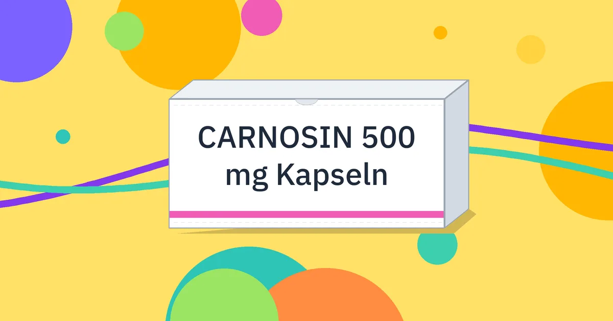 Symbolbild: Packung mit der Aufschrift CARNOSIN 500 mg Kapseln (PZN 05488041) – Verfügbarkeit und Bezug in Apotheken in Frankfurt am Main