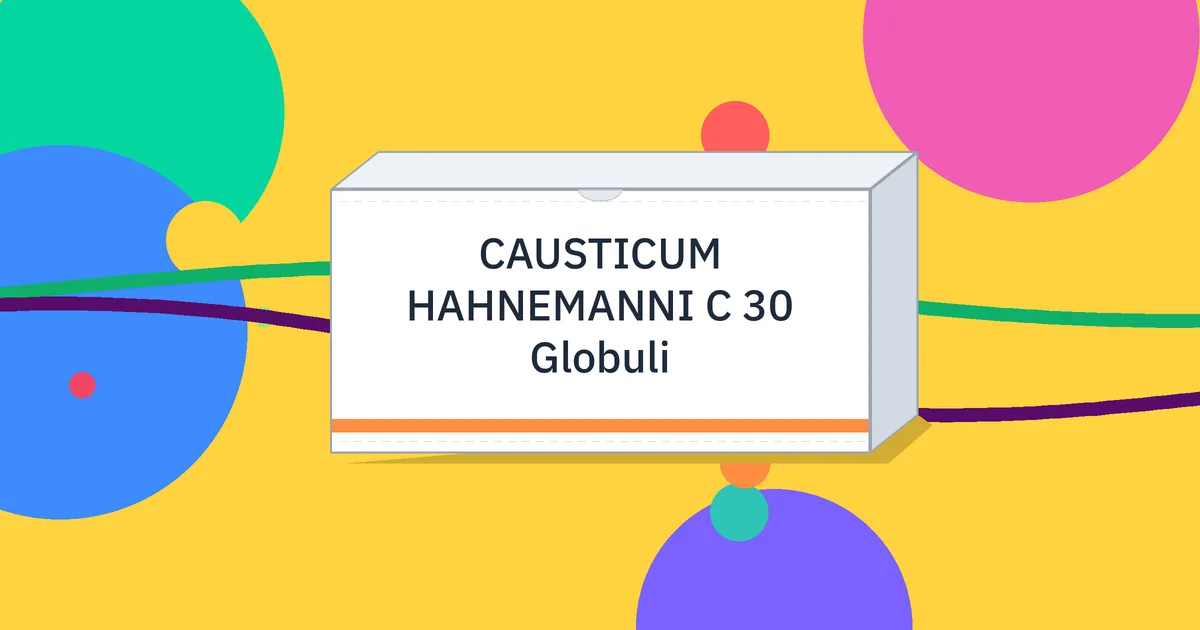 Symbolbild: Packung mit der Aufschrift CAUSTICUM HAHNEMANNI C 30 Globuli (PZN 11556083) – Verfügbarkeit und Bezug in Apotheken in Frankfurt am Main
