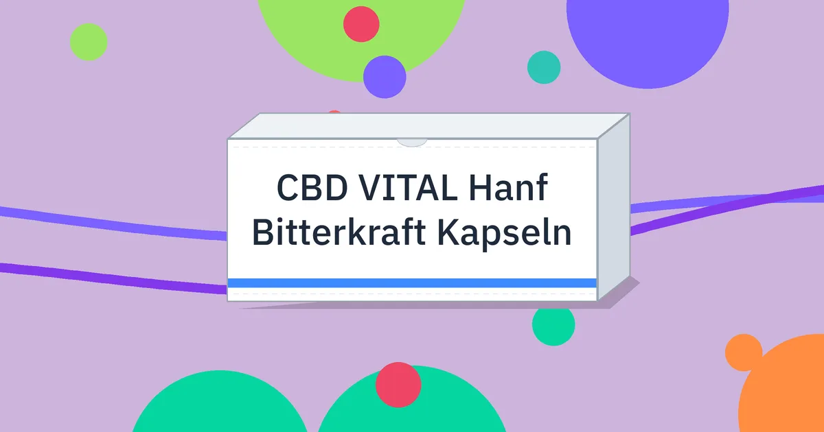 Symbolbild: Packung mit der Aufschrift CBD VITAL Hanf Bitterkraft Kapseln (PZN 18486055) – Verfügbarkeit und Bezug in Apotheken in Frankfurt am Main