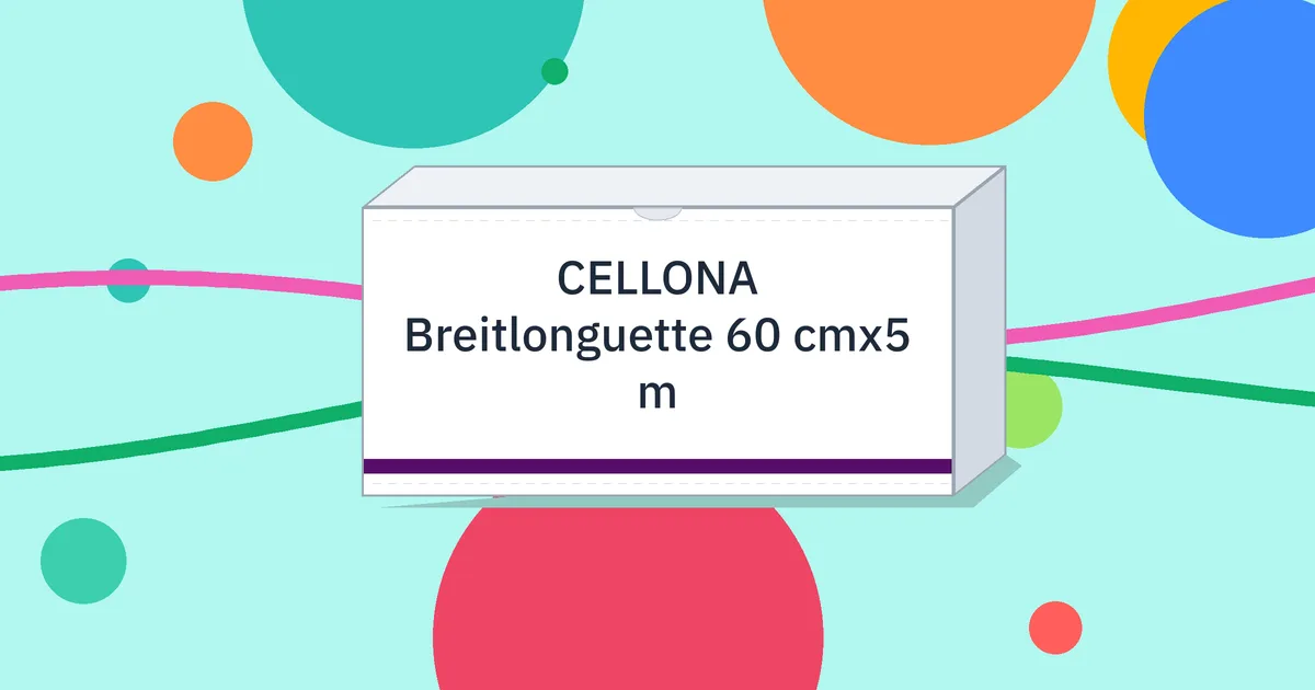 Symbolbild: Packung mit der Aufschrift CELLONA Breitlonguette 60 cmx5 m (PZN 00191678) – Verfügbarkeit und Bezug in Apotheken in Frankfurt am Main