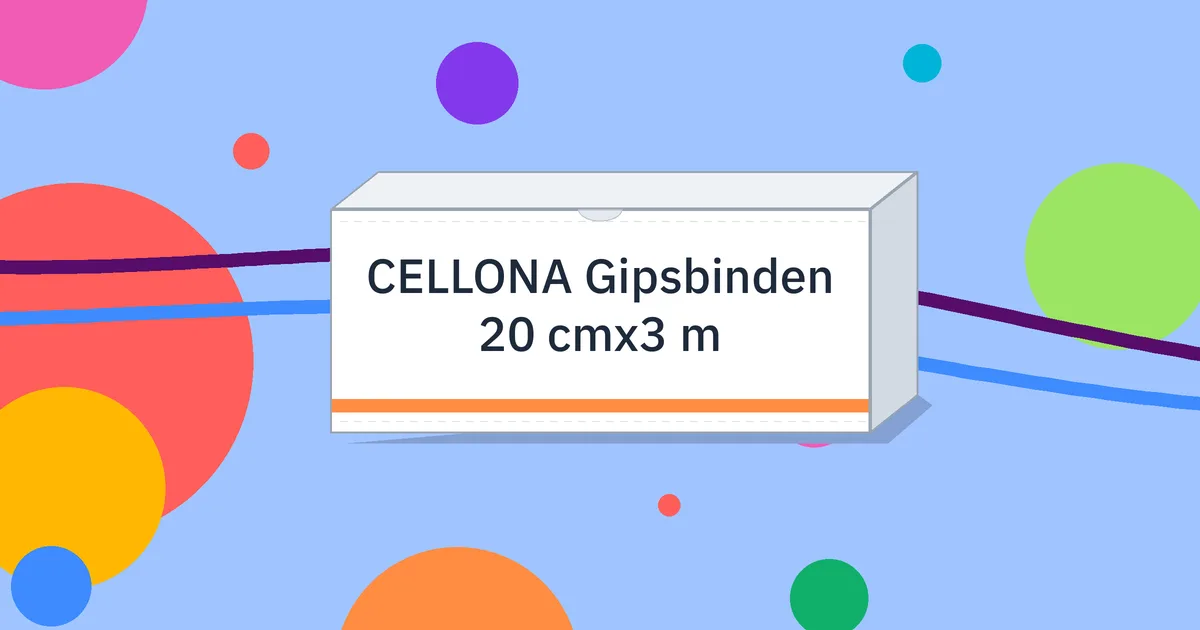 Symbolbild: Packung mit der Aufschrift CELLONA Gipsbinden 20 cmx3 m (PZN 03150898) – Verfügbarkeit und Bezug in Apotheken in Frankfurt am Main