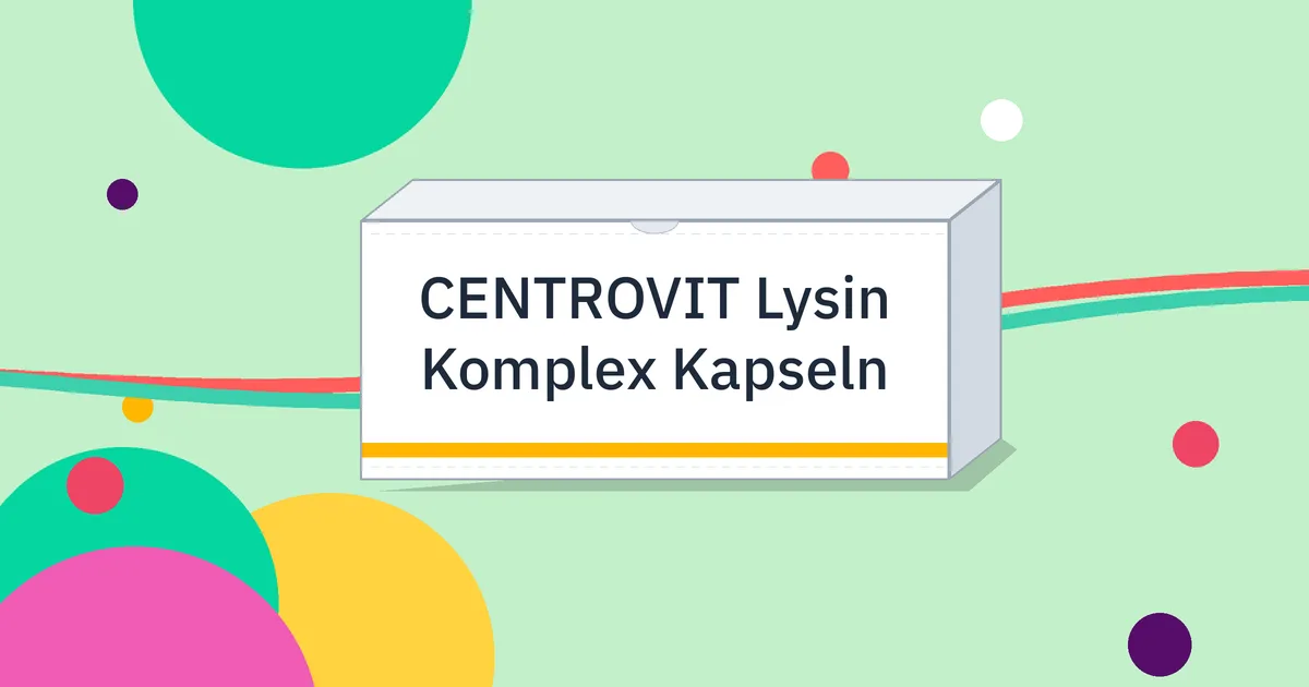 Symbolbild: Packung mit der Aufschrift CENTROVIT Lysin Komplex Kapseln (PZN 20228900) – Verfügbarkeit und Bezug in Apotheken in Frankfurt am Main