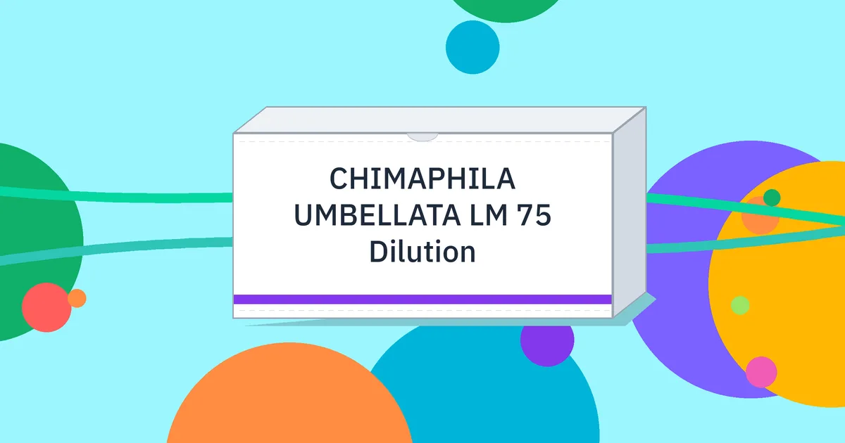 Symbolbild: Packung mit der Aufschrift CHIMAPHILA UMBELLATA LM 75 Dilution (PZN 12813659) – Verfügbarkeit und Bezug in Apotheken in Frankfurt am Main
