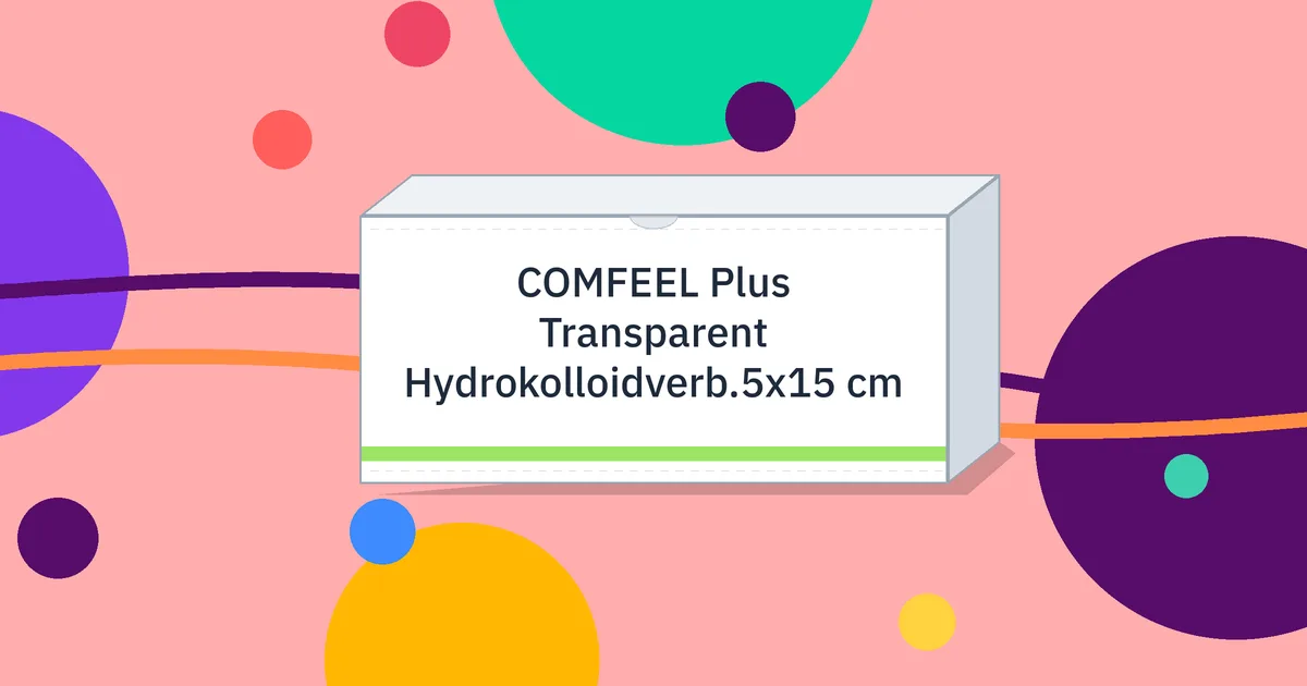 Symbolbild: Packung mit der Aufschrift COMFEEL Plus Transparent Hydrokolloidverb.5x15 cm (PZN 19809520) – Verfügbarkeit und Bezug in Apotheken in Frankfurt am Main