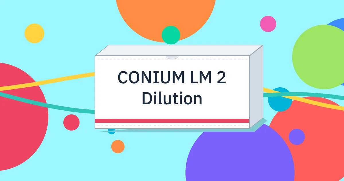 Symbolbild: Packung mit der Aufschrift CONIUM LM 2 Dilution (PZN 12832964) – Verfügbarkeit und Bezug in Apotheken in Frankfurt am Main