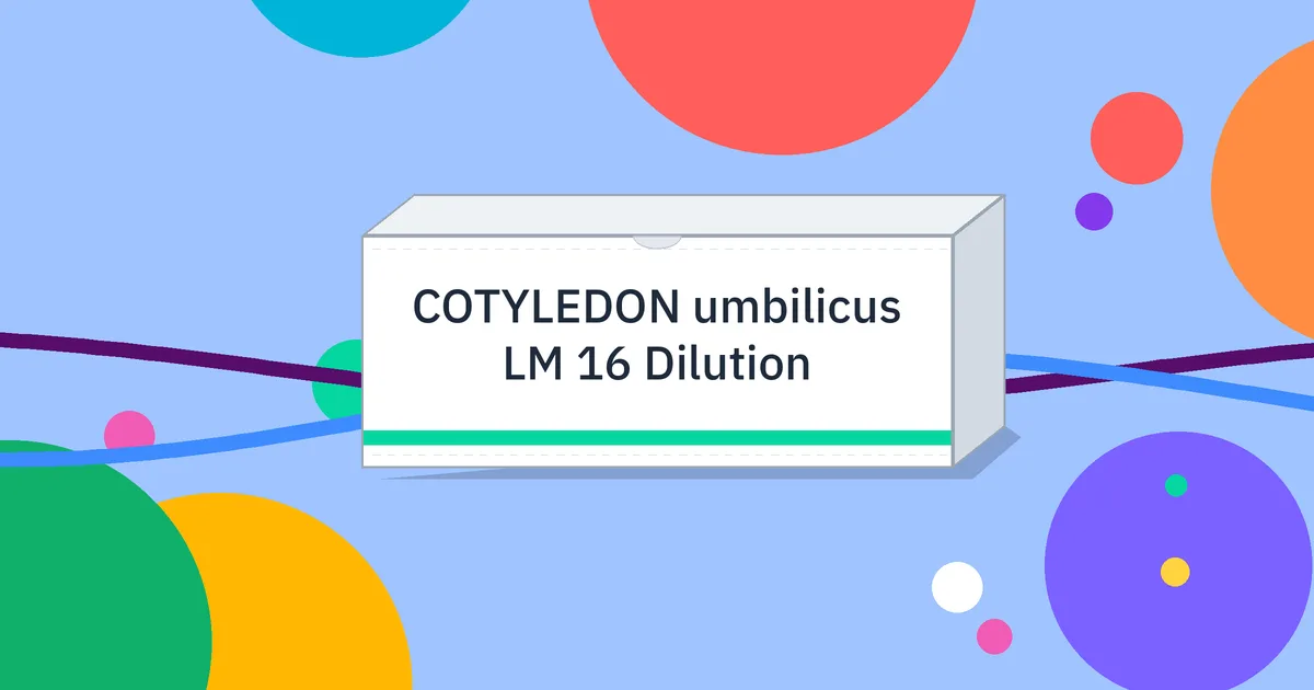 Symbolbild: Packung mit der Aufschrift COTYLEDON umbilicus LM 16 Dilution (PZN 13455860) – Verfügbarkeit und Bezug in Apotheken in Frankfurt am Main