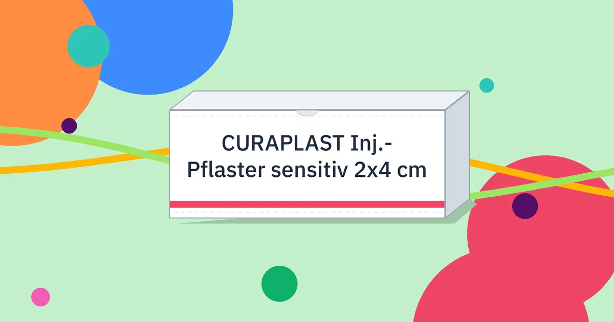 Symbolbild: Packung mit der Aufschrift CURAPLAST Inj.-Pflaster sensitiv 2x4 cm (PZN 12585974) – Verfügbarkeit und Bezug in Apotheken in Frankfurt am Main