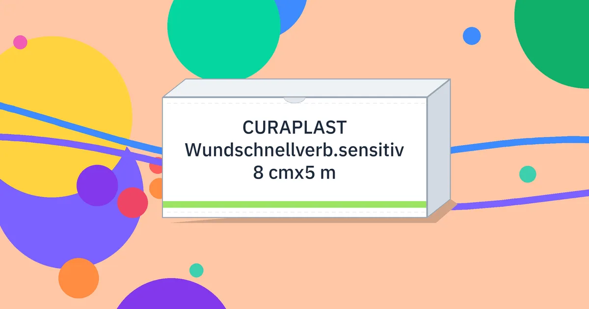 Symbolbild: Packung mit der Aufschrift CURAPLAST Wundschnellverb.sensitiv 8 cmx5 m (PZN 07366810) – Verfügbarkeit und Bezug in Apotheken in Frankfurt am Main