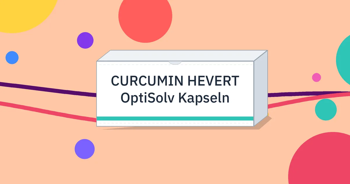 Symbolbild: Packung mit der Aufschrift CURCUMIN HEVERT OptiSolv Kapseln (PZN 19709818) – Verfügbarkeit und Bezug in Apotheken in Frankfurt am Main