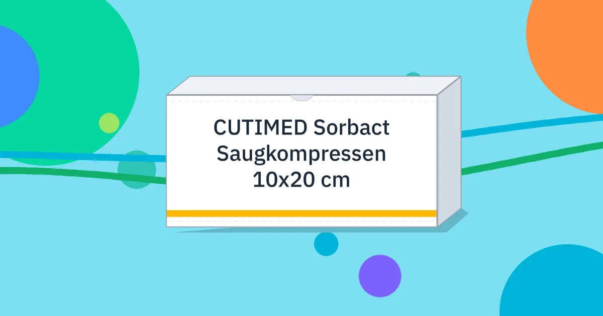 Symbolbild: Packung mit der Aufschrift CUTIMED Sorbact Saugkompressen 10x20 cm (PZN 13881025) – Verfügbarkeit und Bezug in Apotheken in Frankfurt am Main