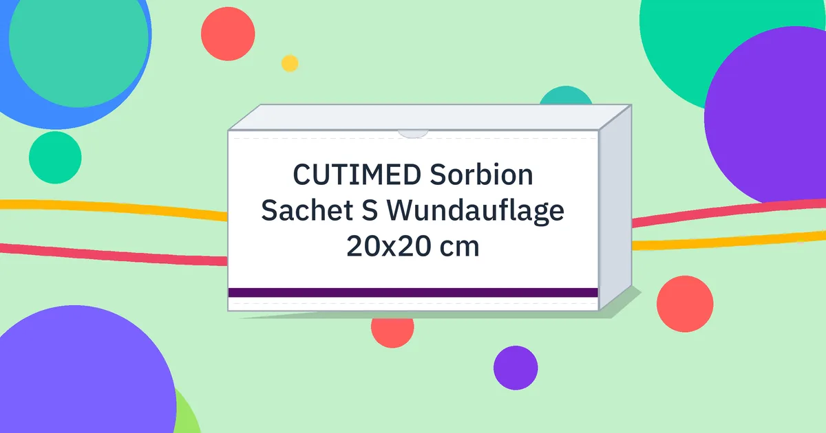 Symbolbild: Packung mit der Aufschrift CUTIMED Sorbion Sachet S Wundauflage 20x20 cm (PZN 16788935) – Verfügbarkeit und Bezug in Apotheken in Frankfurt am Main