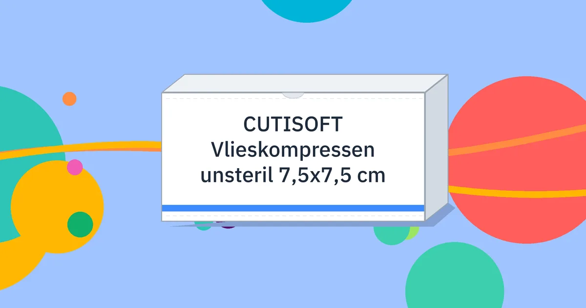 Symbolbild: Packung mit der Aufschrift CUTISOFT Vlieskompressen unsteril 7,5x7,5 cm (PZN 04894856) – Verfügbarkeit und Bezug in Apotheken in Frankfurt am Main