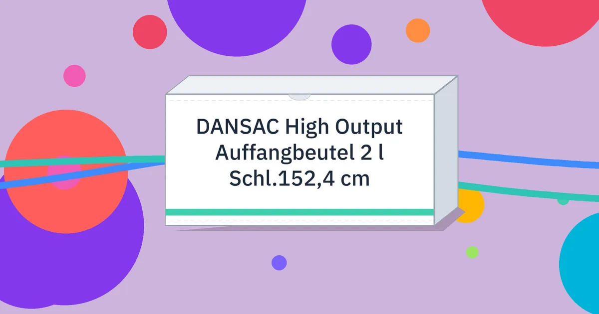 Symbolbild: Packung mit der Aufschrift DANSAC High Output Auffangbeutel 2 l Schl.152,4 cm (PZN 19744737) – Verfügbarkeit und Bezug in Apotheken in Frankfurt am Main