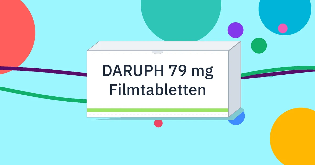 Symbolbild: Packung mit der Aufschrift DARUPH 79 mg Filmtabletten (PZN 17601086) – Verfügbarkeit und Bezug in Apotheken in Frankfurt am Main