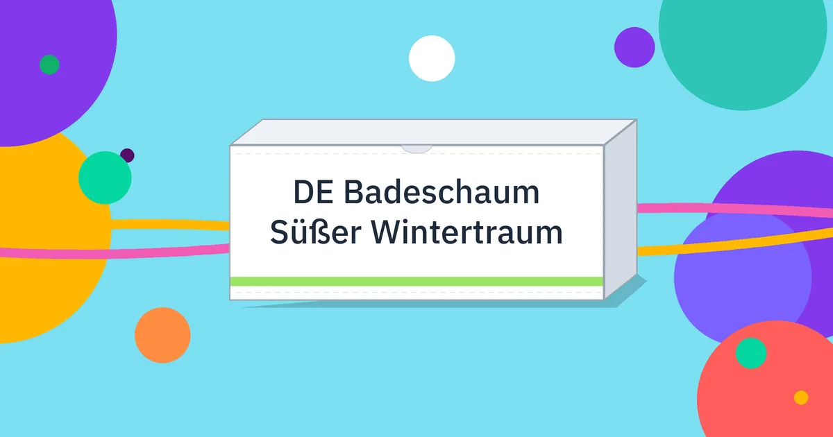 Symbolbild: Packung mit der Aufschrift DE Badeschaum Süßer Wintertraum (PZN 19925835) – Verfügbarkeit und Bezug in Apotheken in Frankfurt am Main