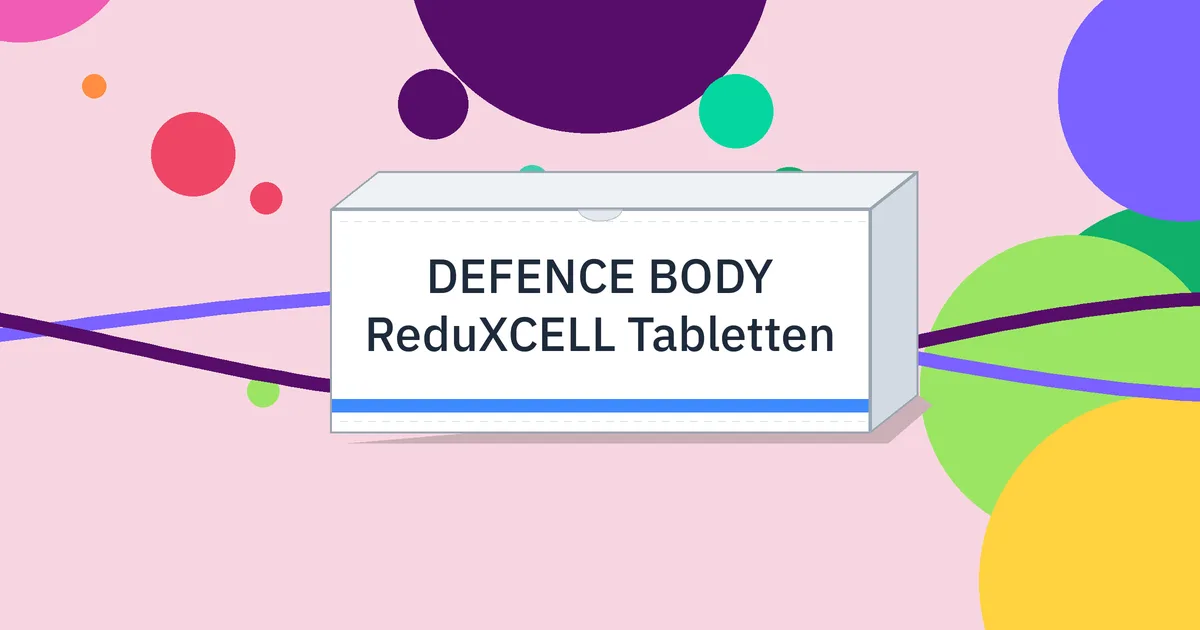 Symbolbild: Packung mit der Aufschrift DEFENCE BODY ReduXCELL Tabletten (PZN 11892390) – Verfügbarkeit und Bezug in Apotheken in Frankfurt am Main