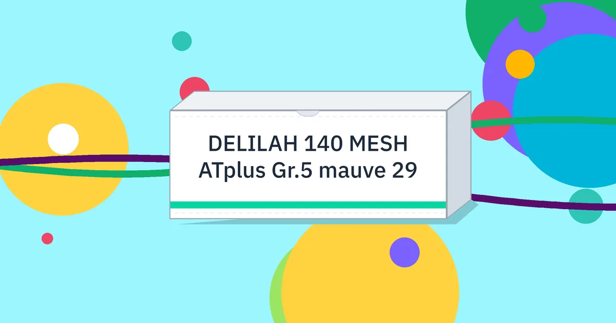 Symbolbild: Packung mit der Aufschrift DELILAH 140 MESH ATplus Gr.5 mauve 29 (PZN 13850496) – Verfügbarkeit und Bezug in Apotheken in Frankfurt am Main