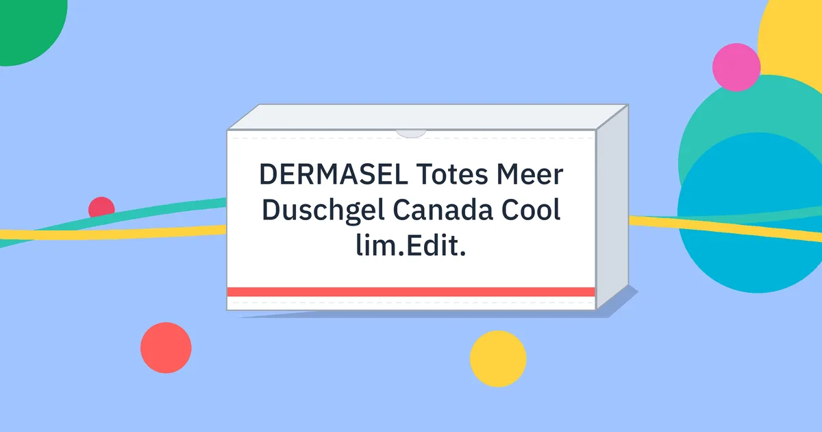 Symbolbild: Packung mit der Aufschrift DERMASEL Totes Meer Duschgel Canada Cool lim.Edit. (PZN 05871567) – Verfügbarkeit und Bezug in Apotheken in Frankfurt am Main